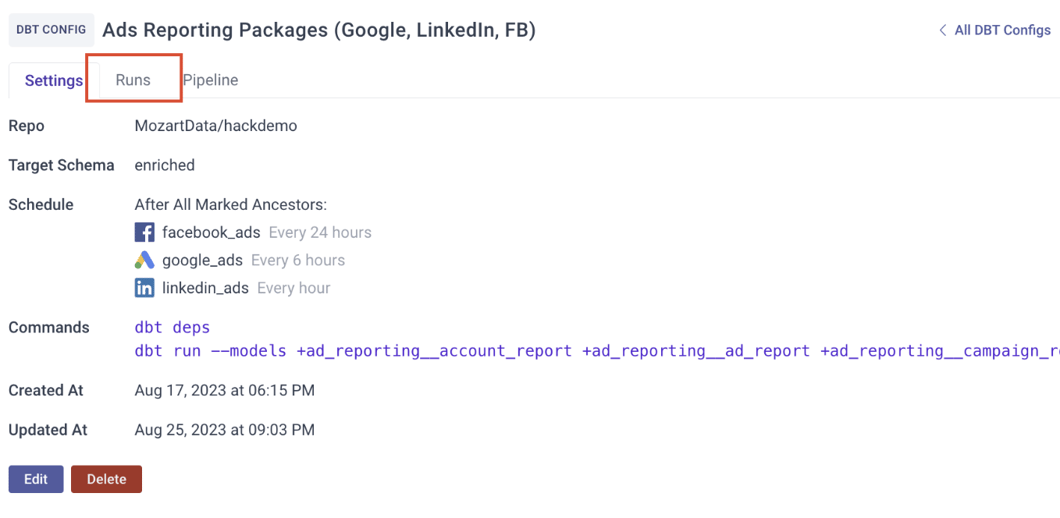 Using dbt Core with Mozart Data